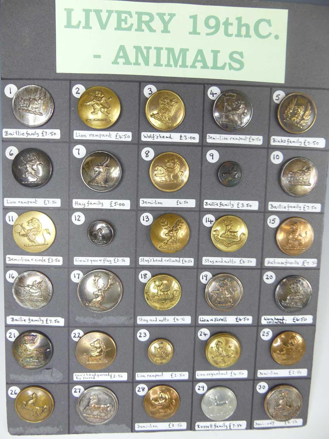 A large collection of Livery buttons - auctions & price archive